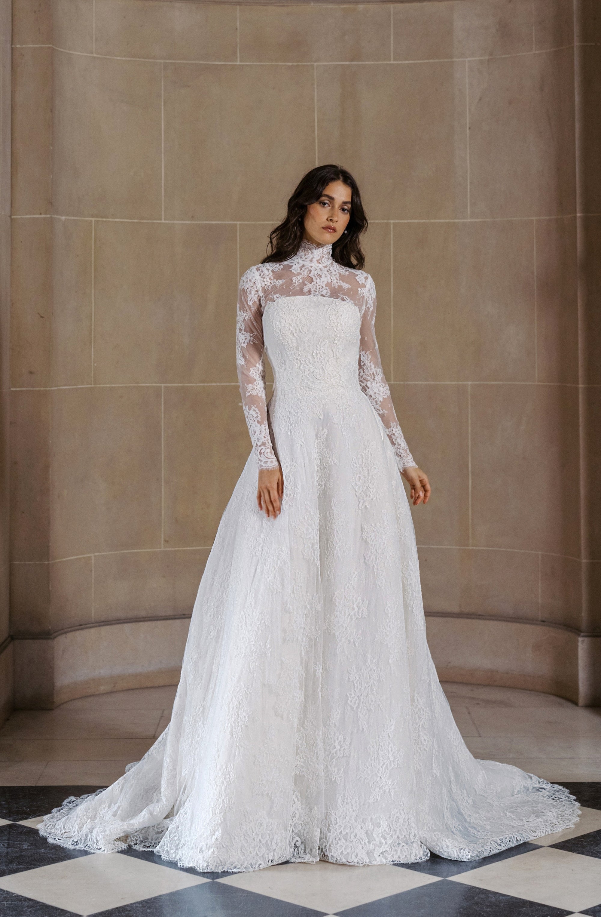 Graham | Blue Willow Arched Strapless Ballgown | Anne Barge