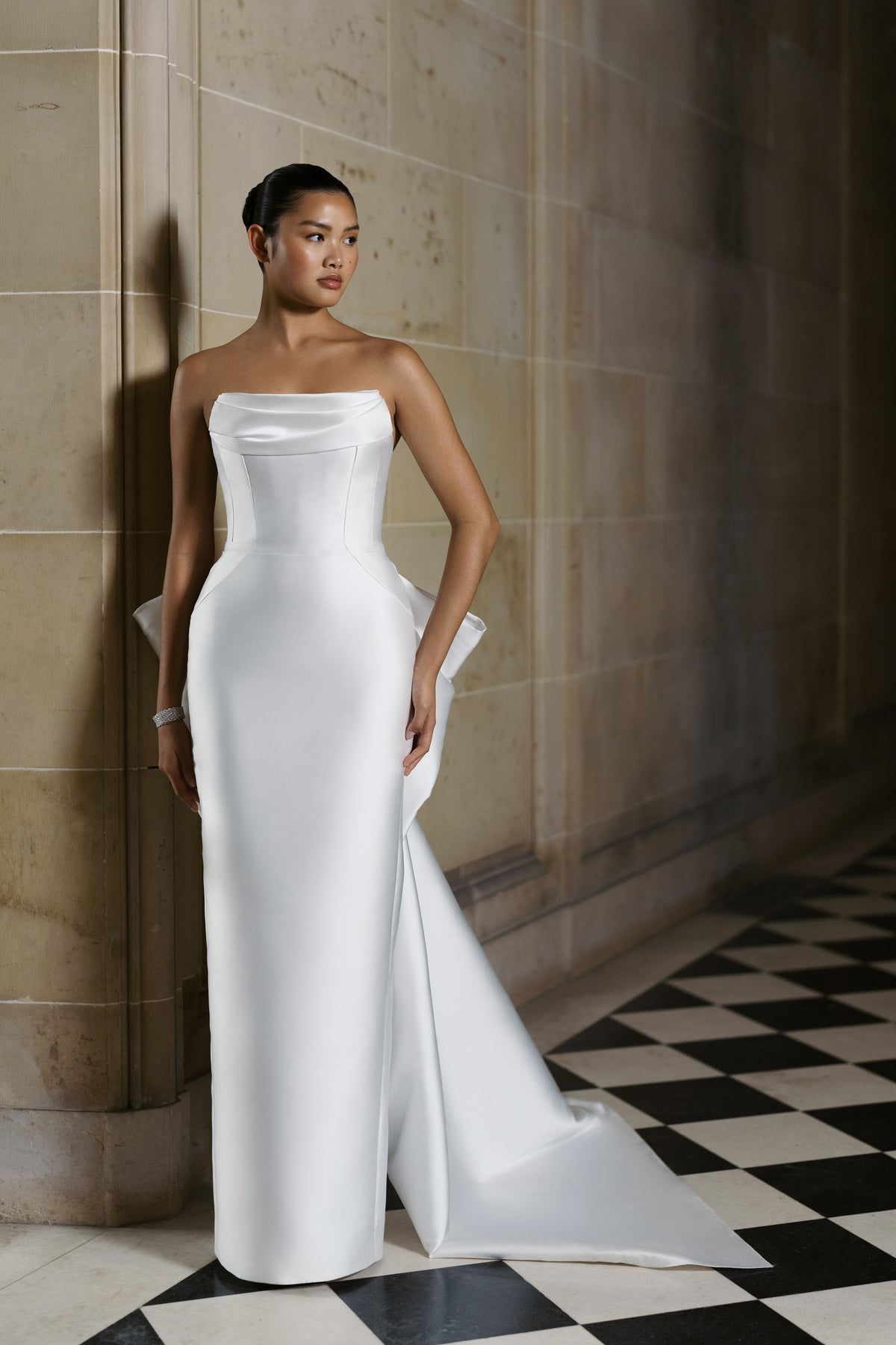 Rodgers Wedding Dress | Peaked Strapless Gown | Anne Barge