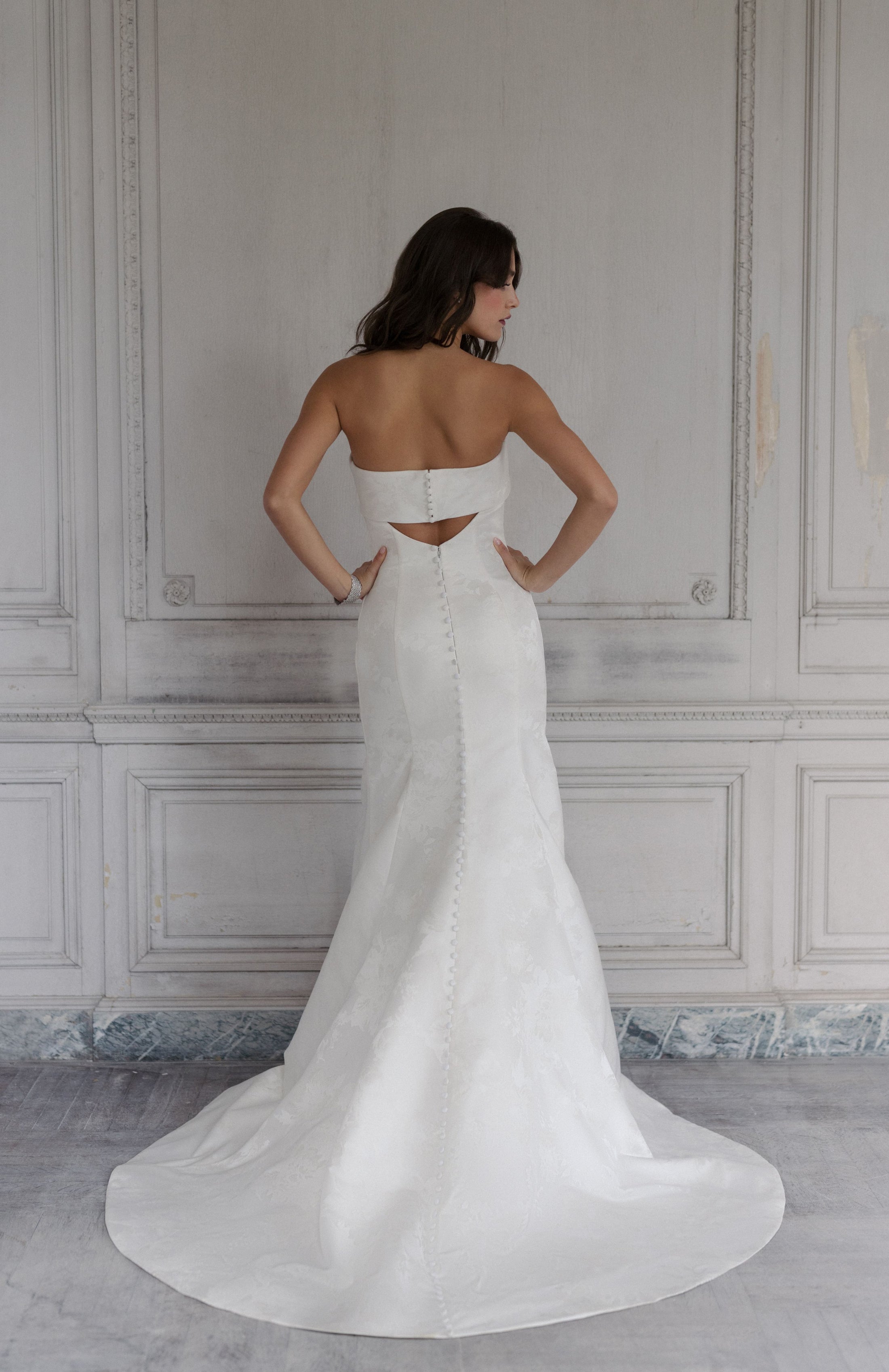 The Ashbourne | Blue Willow Fit and Flare Gown | Anne Barge